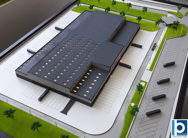 Maquette architecturale d'usine industrielle | Maquettes d'architecture